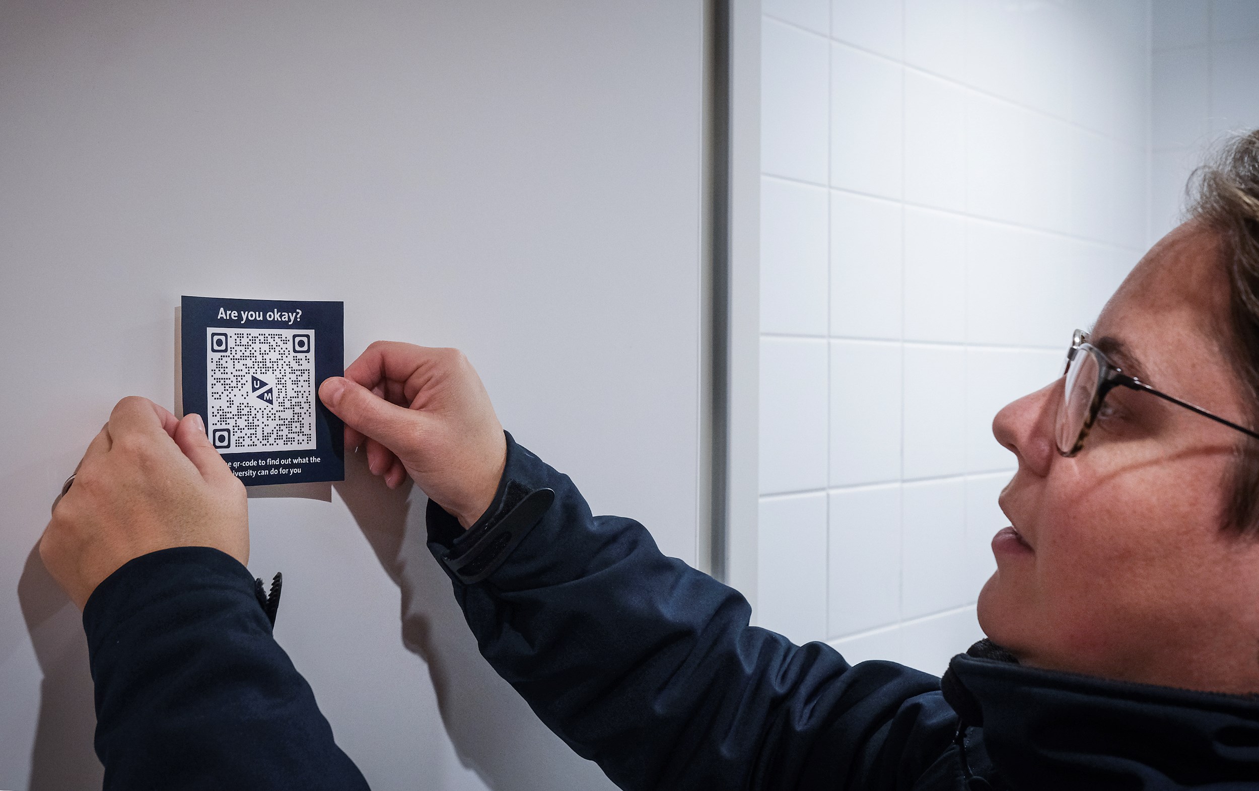 Student wellbeing campaign: QR codes on toilets and info via social media